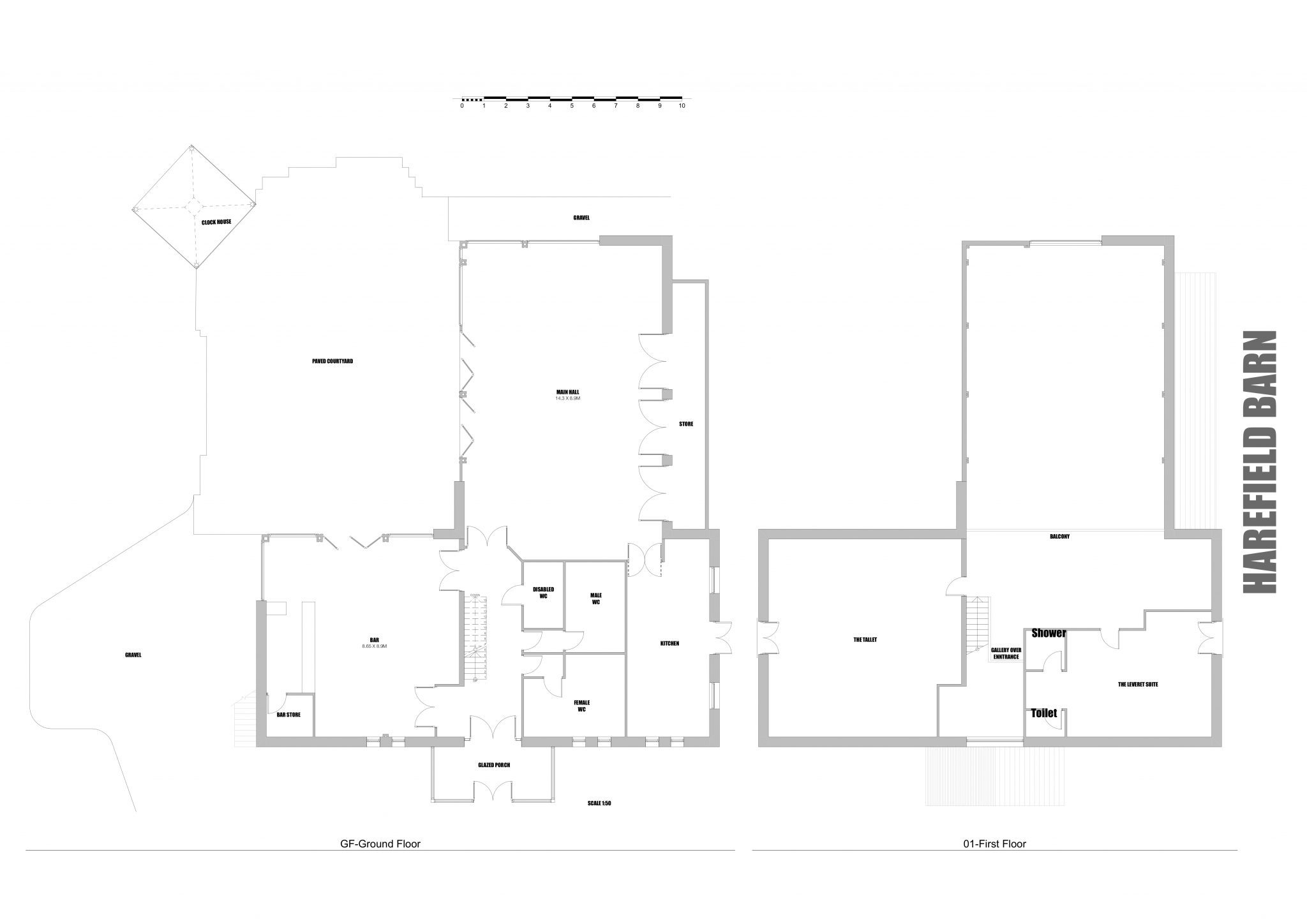 Floor Plan and Dimensions - Harefield Barn Wedding Venue Devon